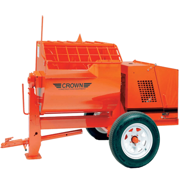 Crown 12S Series Mortar Mixer - 12 Cubic Feet, Steel Drum, Highway Tow