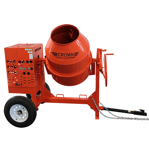Crown C12 Series Concrete Mixer - 12 Cubic Feet, Steel Drum, Torsion A