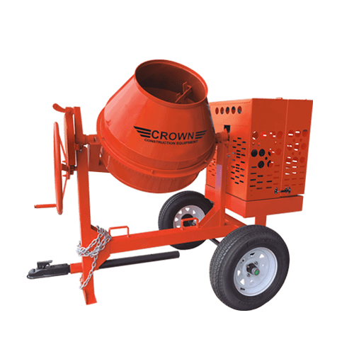 Crown C9 Series Concrete Mixer - 9 Cubic Feet, Steel Drum, Torsion Axl