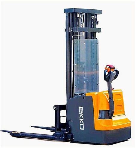 EKKO EB18E Full Powered Straddle Stacker 4000 lb Cap., 138" Height