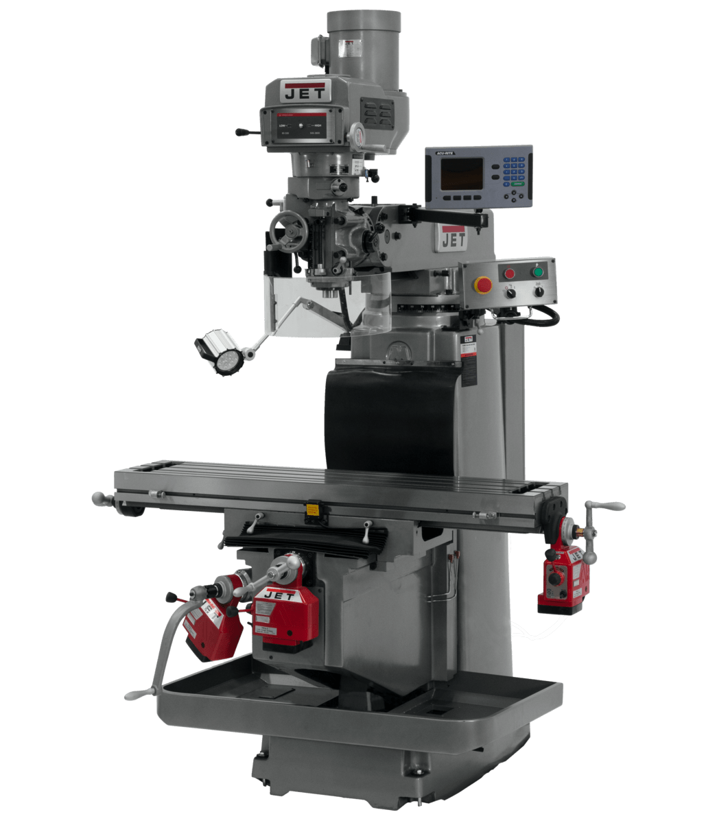 JET JTM-1254RVS Mill with ACU-RITE 203 3X (K) DRO, X Y & Z Powerfeeds