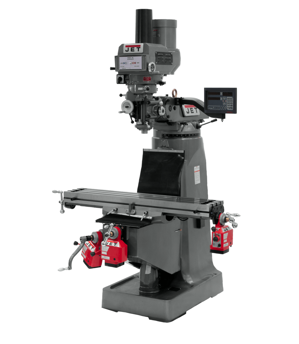 JET JTM-4VS-1 Mill with 3-Axis Newall DP700 DRO (Quill) with X, Y and