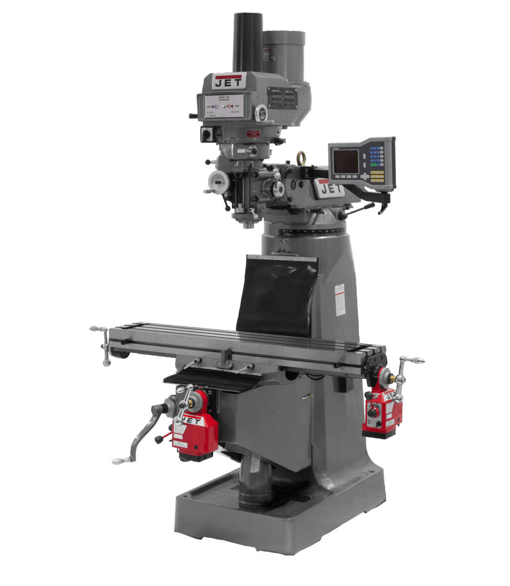 JET JTM-4VS Vertical Mill with X and Y-Axis Powerfeeds with Power Draw