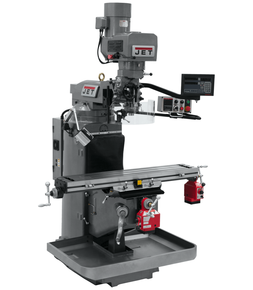 JET JTM-949EVS Mill with 3-Axis Newall DP700 DRO (Knee) with X and Y-A