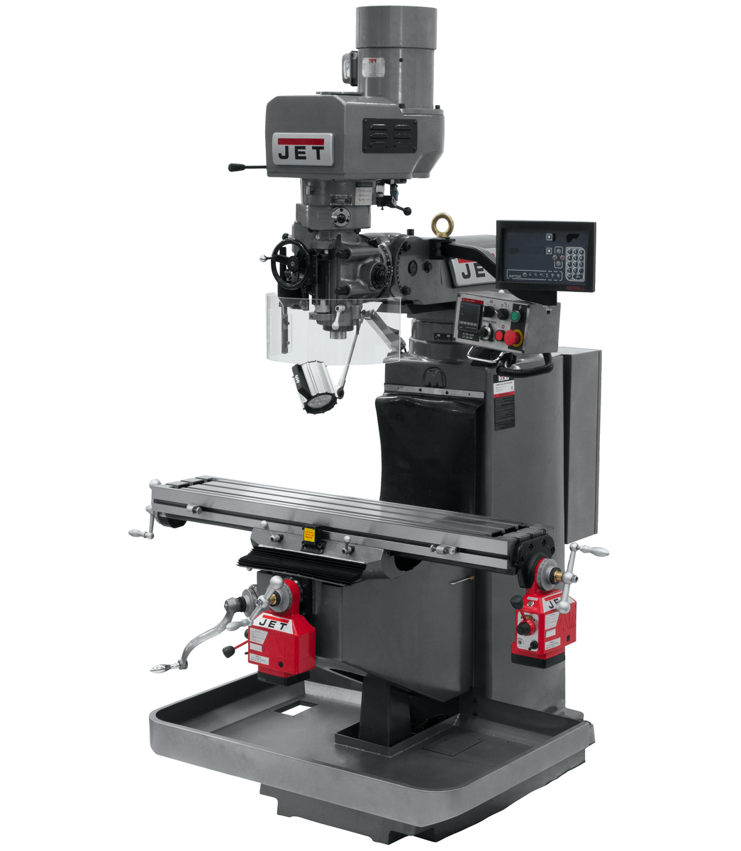 JET JTM-949EVS Mill with 3-Axis Newall DP700 DRO (Quill) with X and Y-