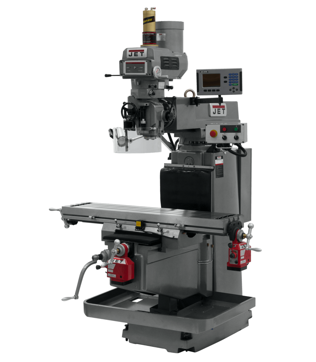 JET Mill JTM-1254VS with ACU-RITE 203 3X (K) DRO, X & Y Powerfeeds & A
