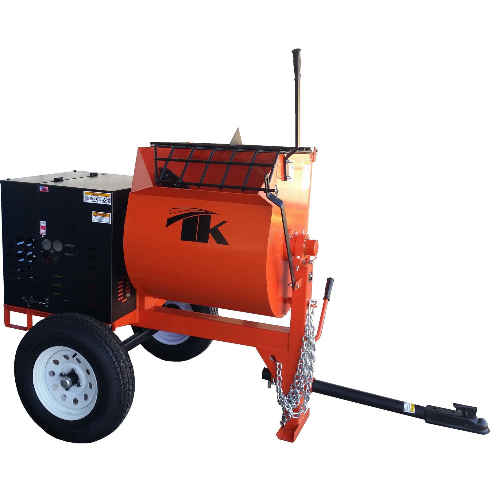 6 cu ft.0 Towable Steel Drum Concrete Cement Mortar Plaster Mixer W/ H