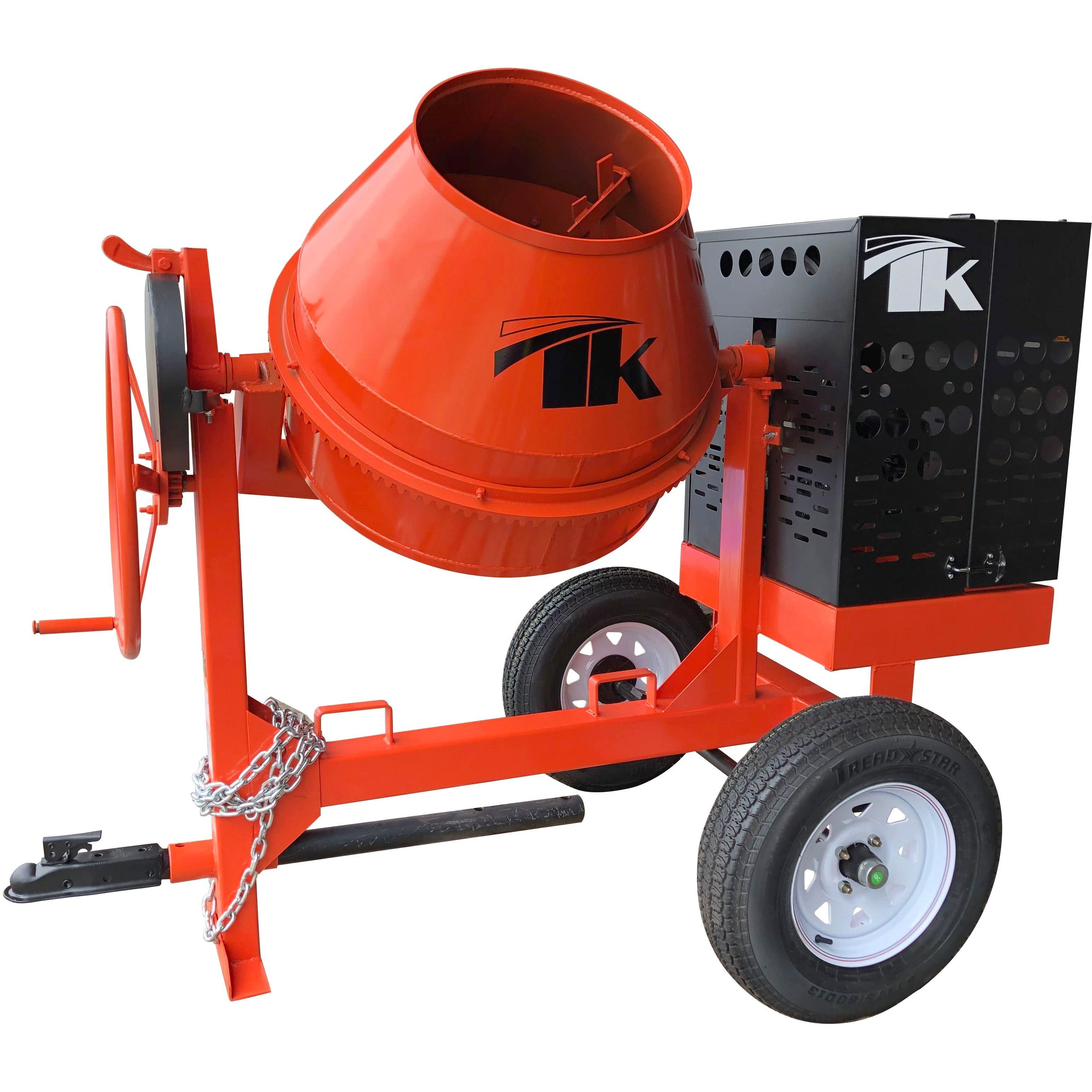 9 cu ft.0 Towable Steel Drum Concrete Cement Mortar Plaster Mixer W/ D