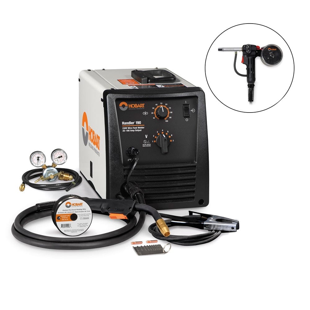 Hobart Handler 190 MIG Wire Welder with SpoolRunner 100 Spool Gun (500