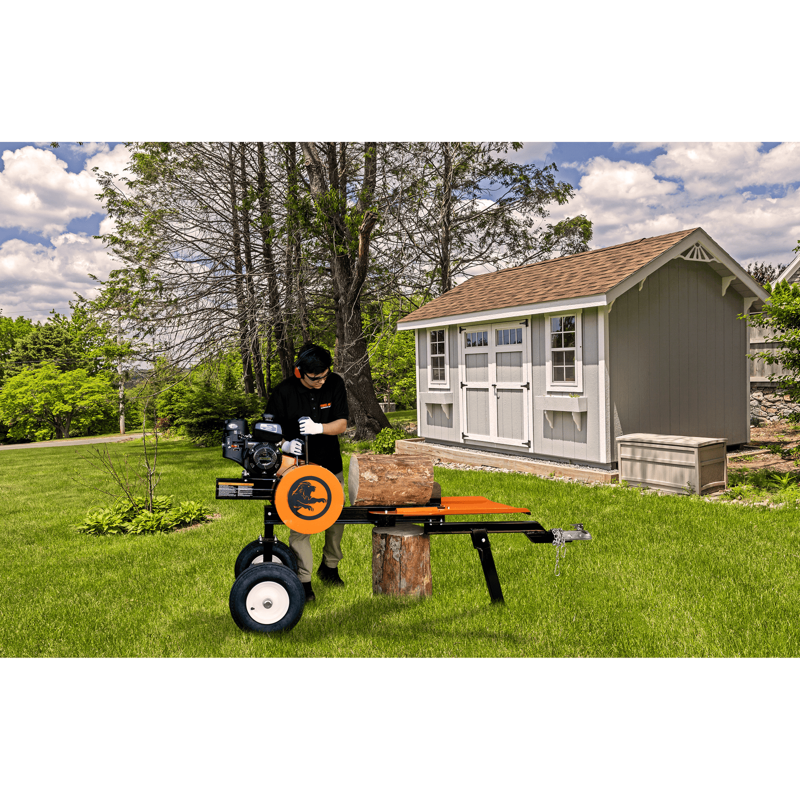 PowerKing 4.5HP- 22 Ton 3 sec. cycle Kinetic Log Splitter with KOHLER
